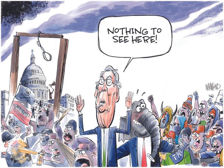 5 scathing cartoons about Mitch McConnell's Jan. 6 commission stonewall ...