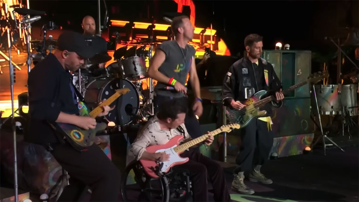 Michael J. Fox plays guitar with Coldplay at Glastonbury | Guitar World