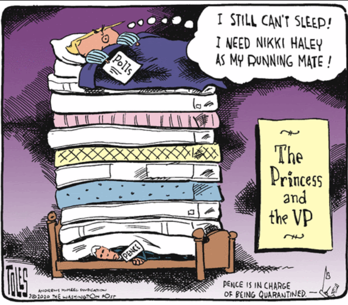Political Cartoon U.S. Trump losing sleep 2020 election polls Pence out ...