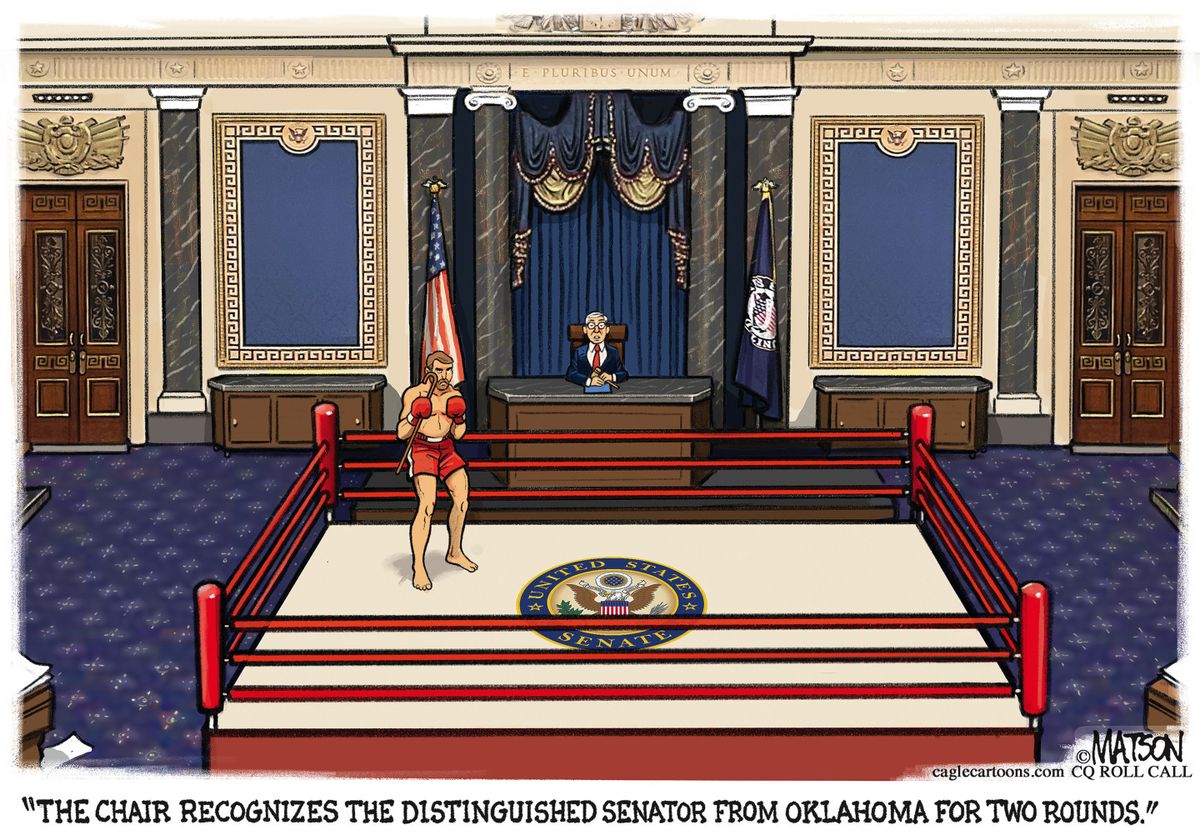 5 fist-fighting cartoons about the Markwayne Mullin fracas | The Week