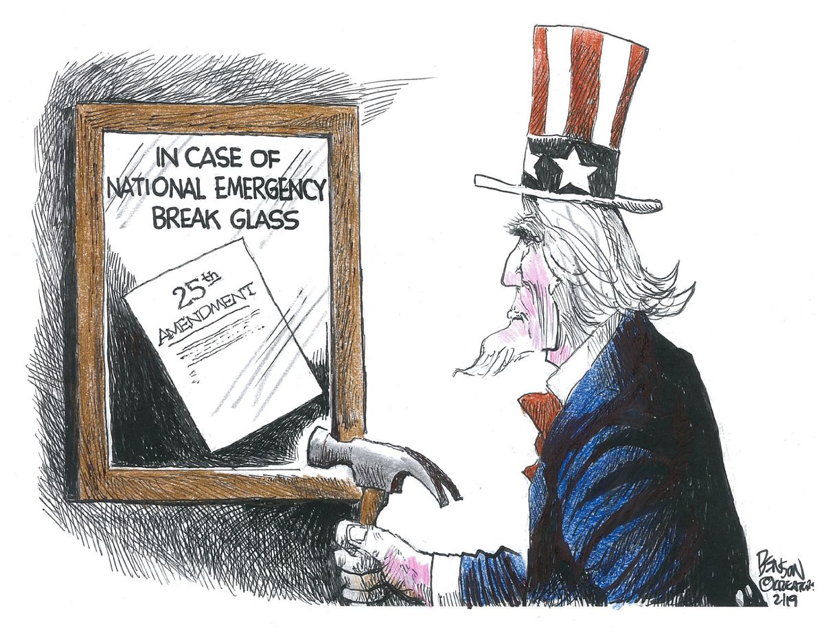 Political Cartoon U.S. Uncle Sam Trump National emergency 25th amendment | The Week