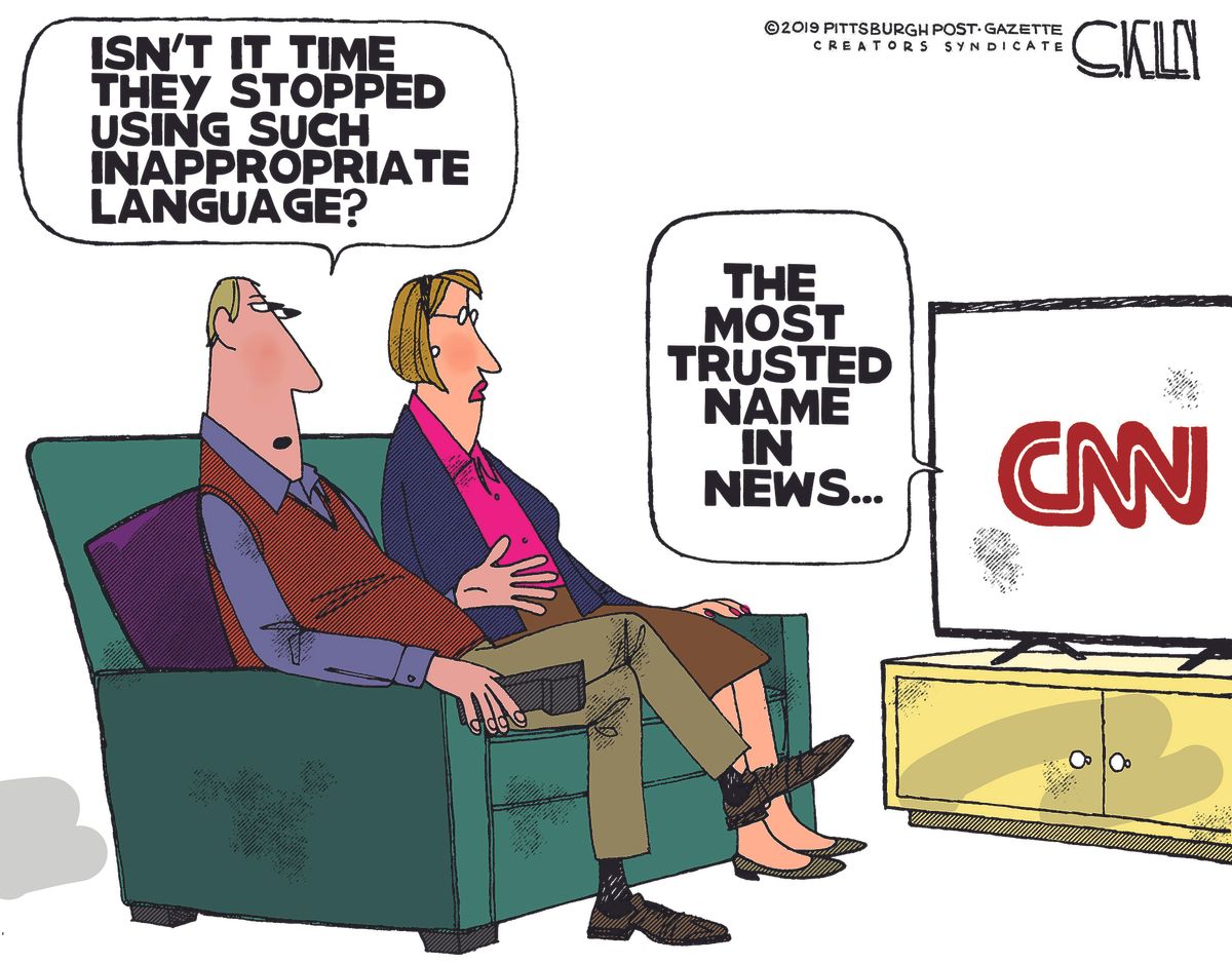 Political Cartoon U.S. Trump CNN media controversy censorship | The Week