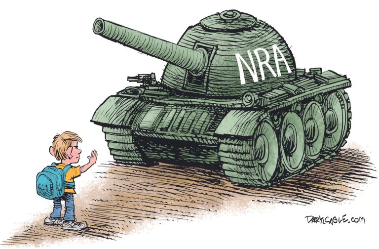 Political cartoon U.S. Parkland students school shootings NRA gun ...