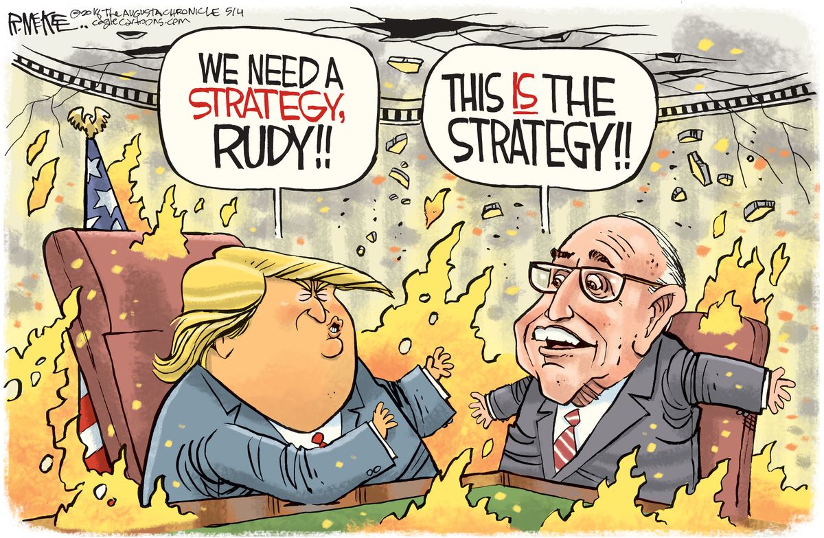 Political cartoon U.S. Trump Rudy Giuliani strategy | The Week