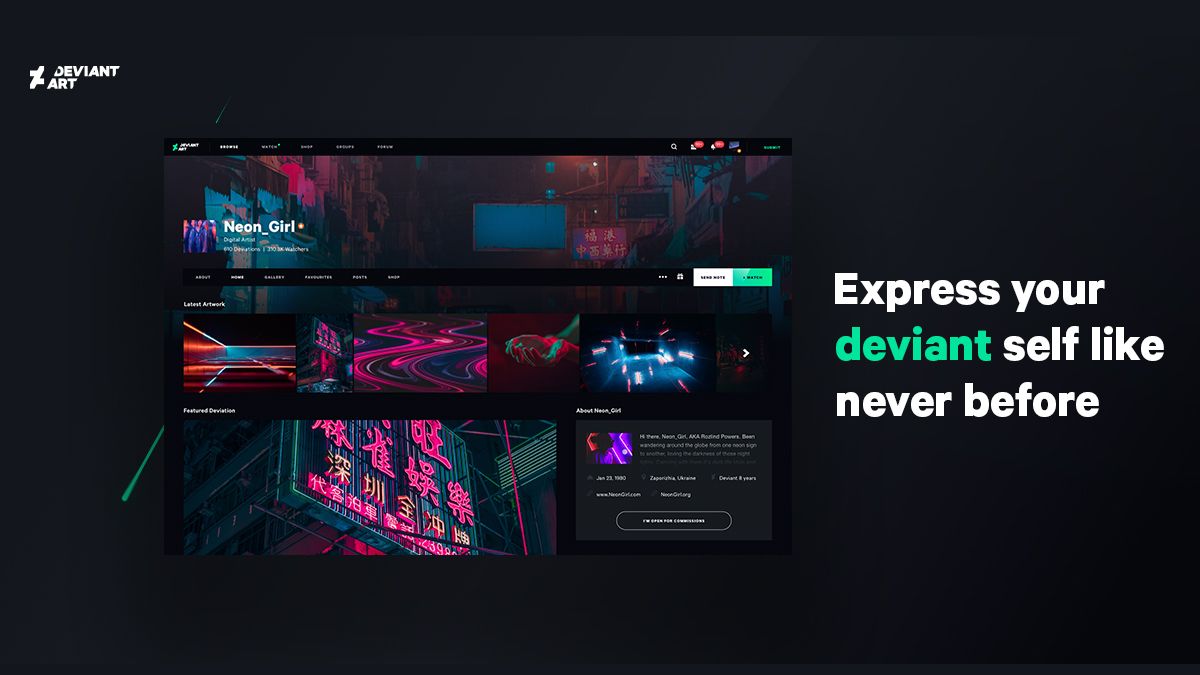 DeviantArt rolls out sleek new look | Creative Bloq