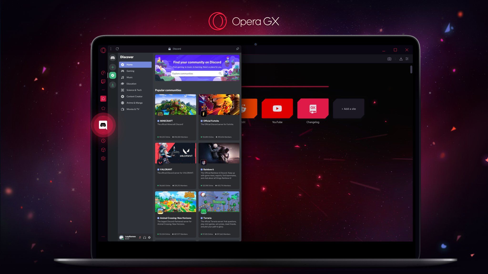 Opera GX levels up with built-in Discord, can force any website to dark ...