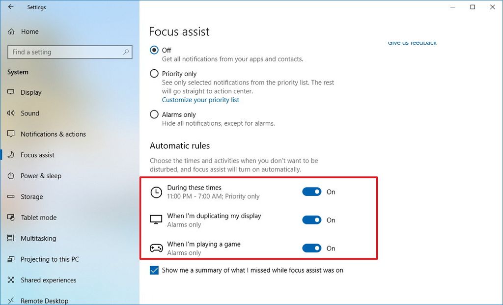 How to use the Windows 10 April 2018 Update's Focus assist feature to ...