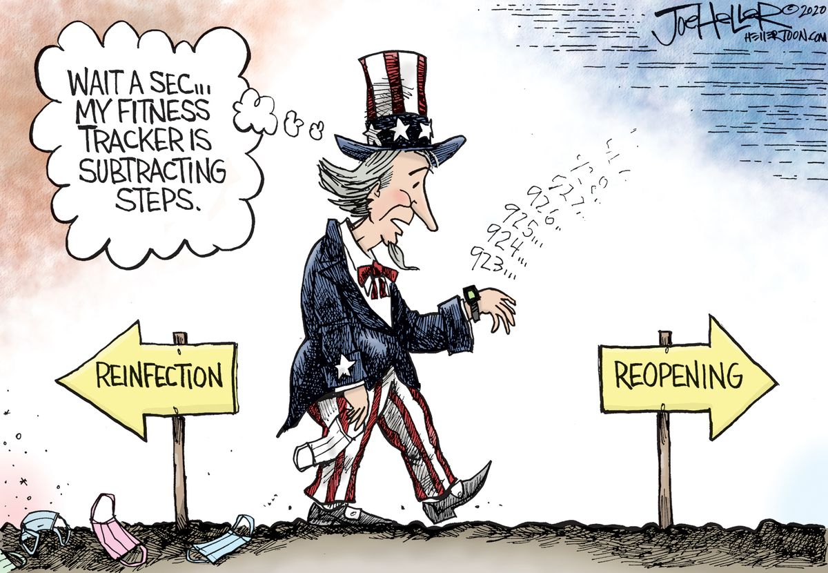 Editorial Cartoon U.S. coronavirus reopening surge | The Week