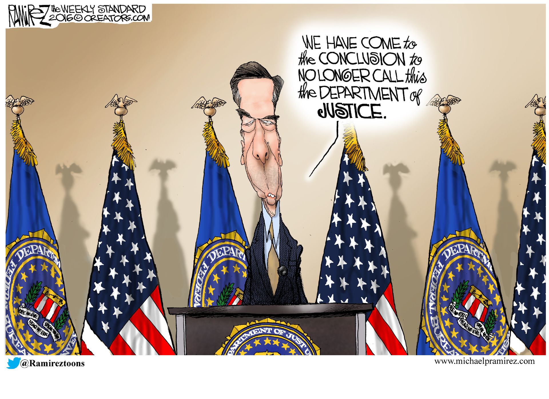 Political cartoon U.S. Department of Justice | The Week