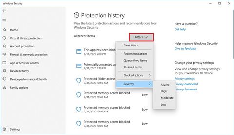 How to view malware history in Microsoft Defender Antivirus on Windows ...