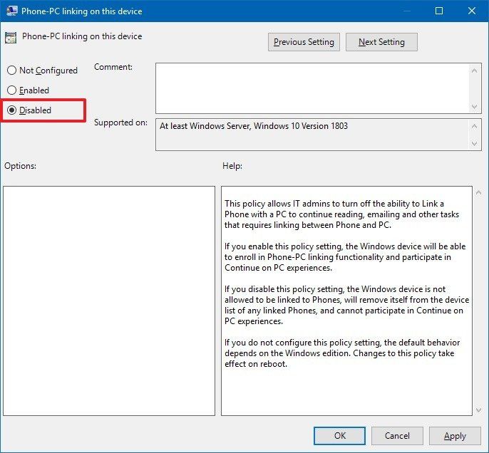 How to disable the phone-to-PC linking feature on Windows 10 | Windows ...