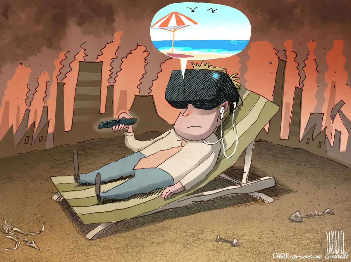 World Future vacation global warming virtual reality pollution climate ...