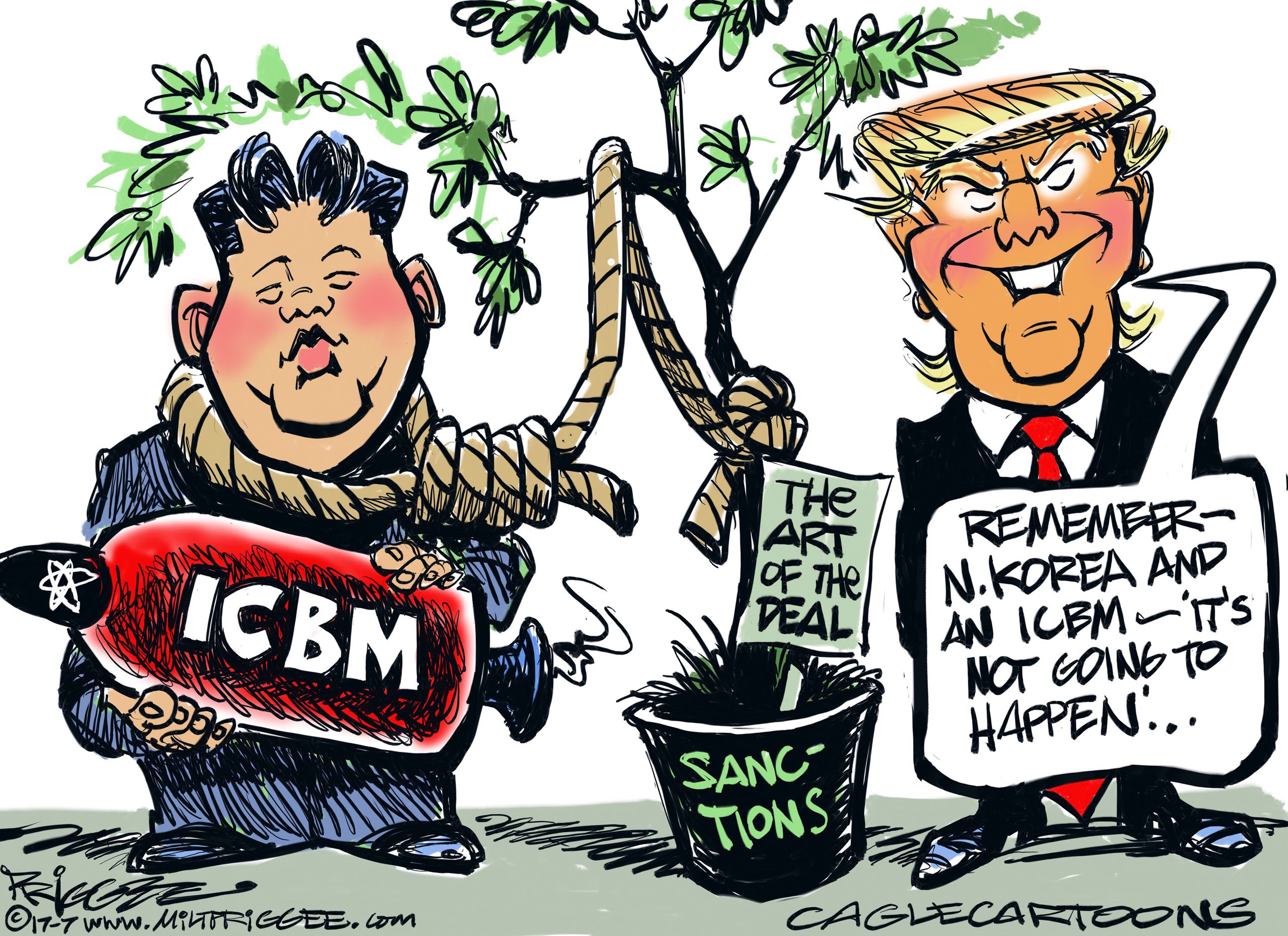 Political cartoon U.S. North Korea Kim Jong Un ICBM Trump deal | The Week