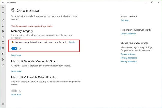How to enable Core isolation's Memory integrity feature on Windows 11 ...