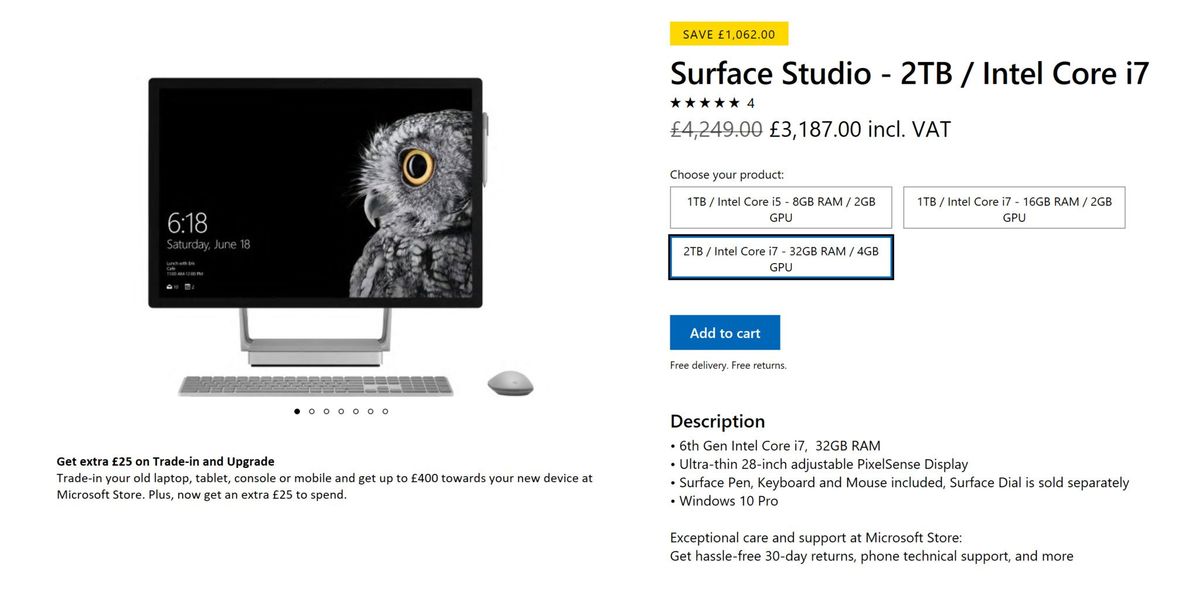 Microsoft is selling the Surface Studio for up to £1000 off in the UK ...