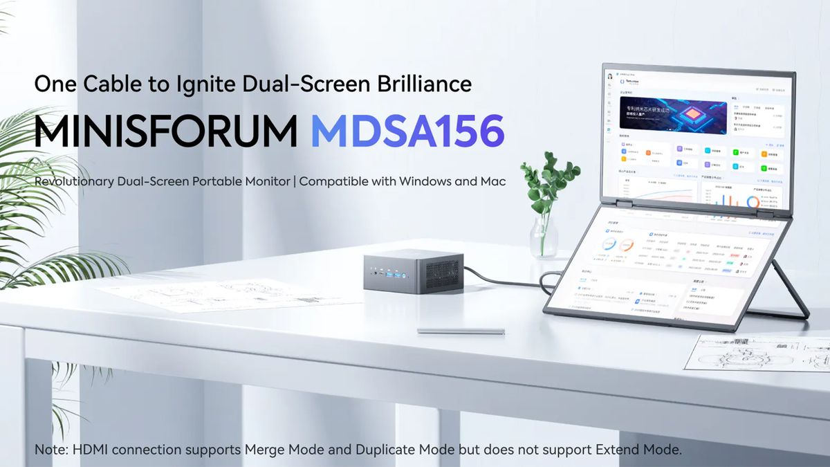 Minisforum launches portable dual monitor at $231 — single USB-C cable ...