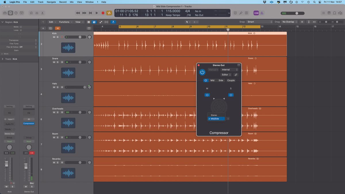 How to process a stereo drum mix with mid/side compression | MusicRadar