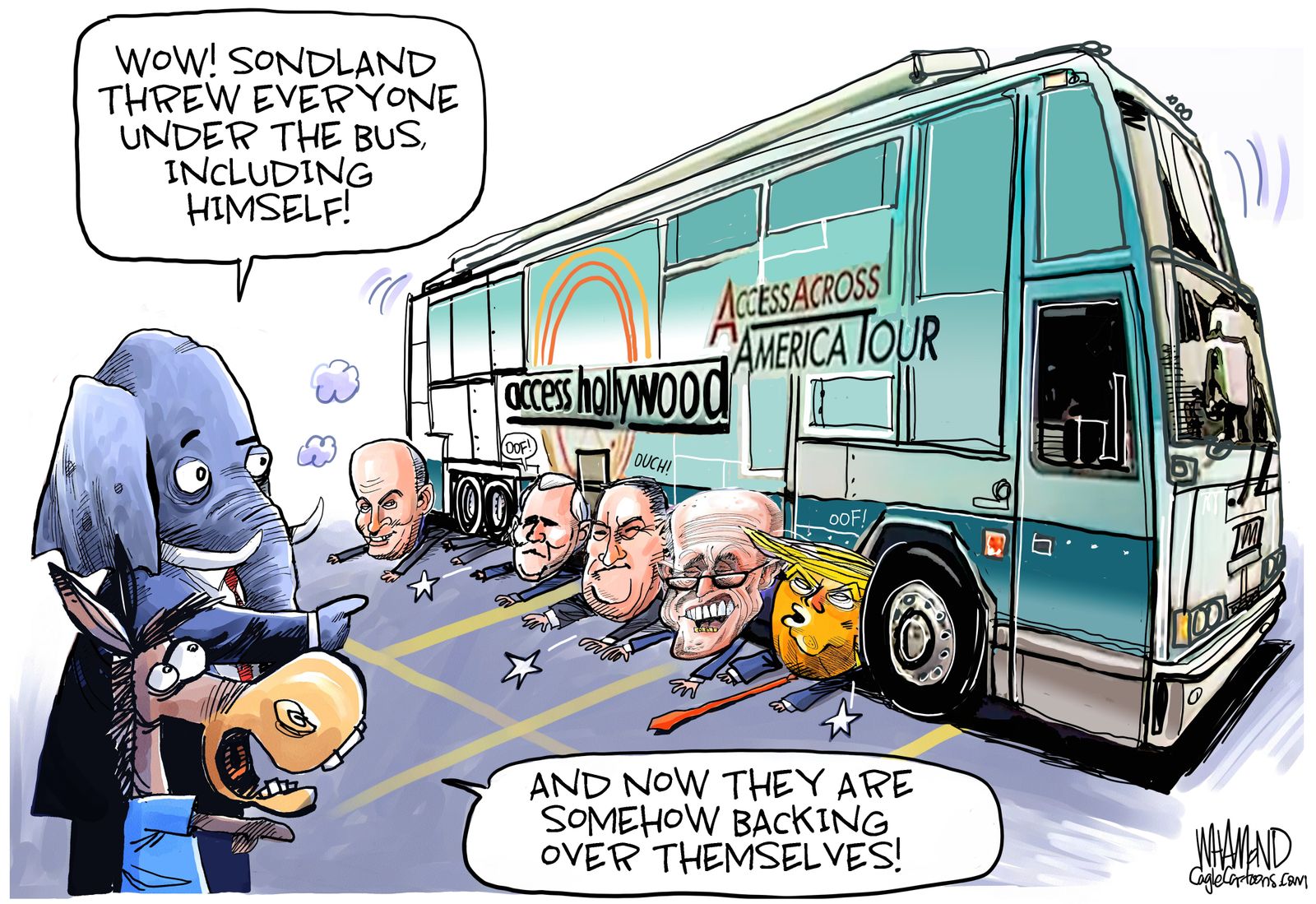 Political Cartoon U.S. Impeachment Sondland Trump Under The Bus | The Week