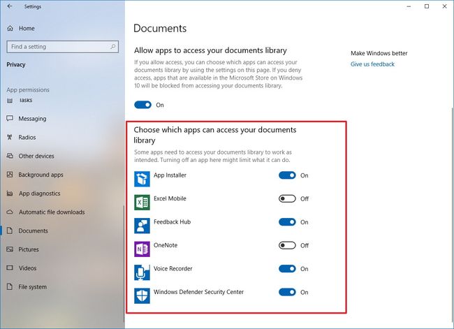 How to manage file access permissions for apps on Windows 10 April 2018 ...