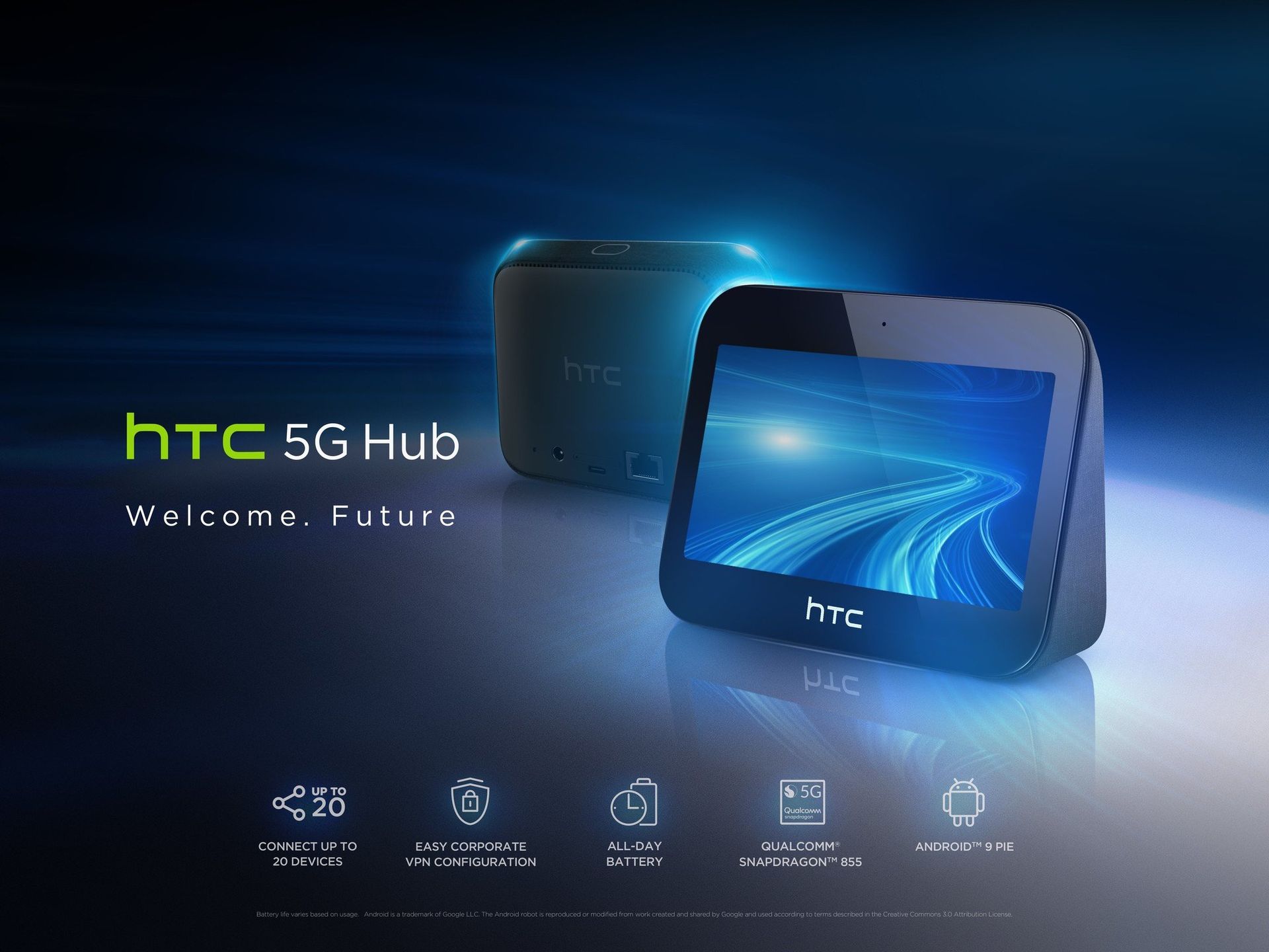 The HTC 5G Hub is a portable 5G router with Android Pie and voice ...