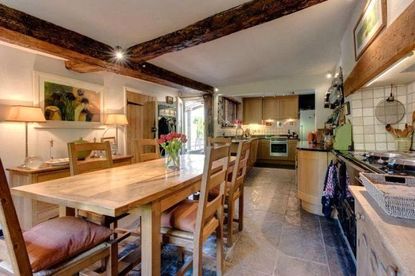 The late medieval farmhouse with part-moated gardens and grounds ...