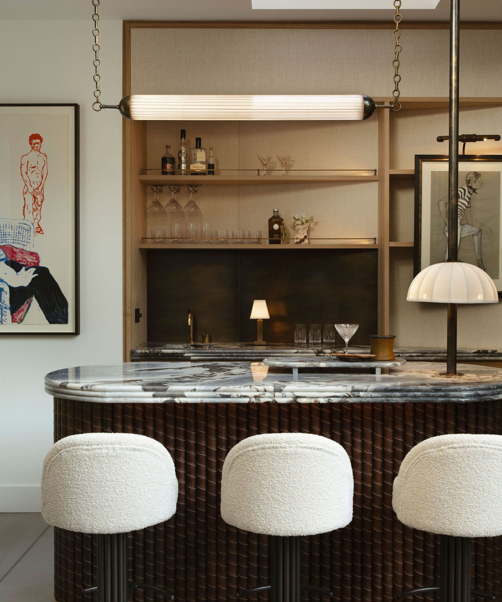 This bespoke, hotel-inspired home bar brings sophistication to a small ...