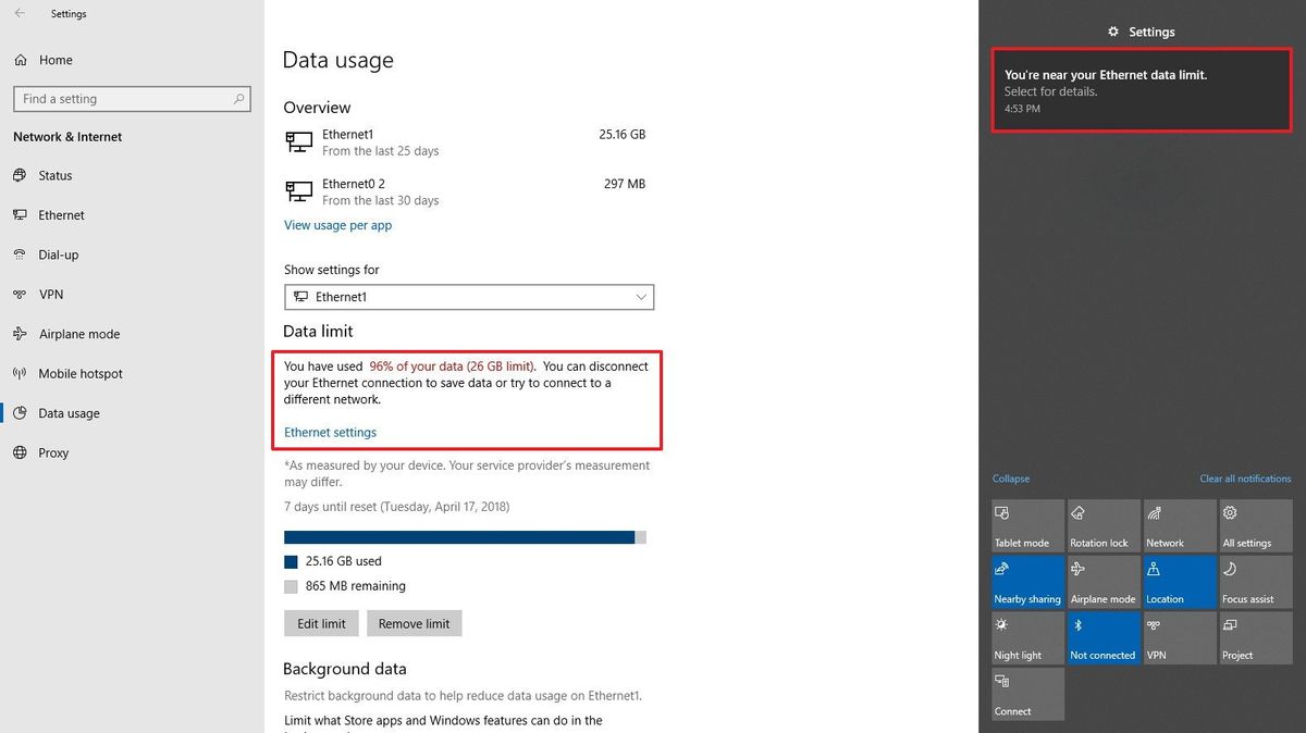 How To Monitor And Control Data Usage On Windows 10 April 2018 Update Windows Central