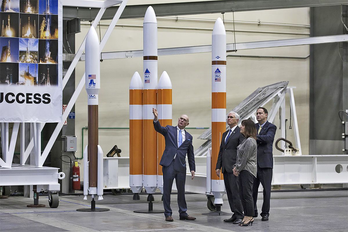 In Photos: VP Mike Pence Tours NASA's Kennedy Space Center, Blue Origin ...
