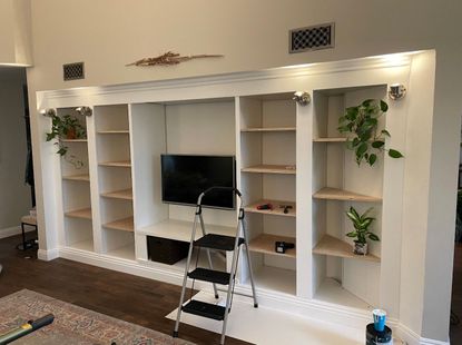 An IKEA Billy bookcase hack inspired this cute media wall DIY | Real Homes