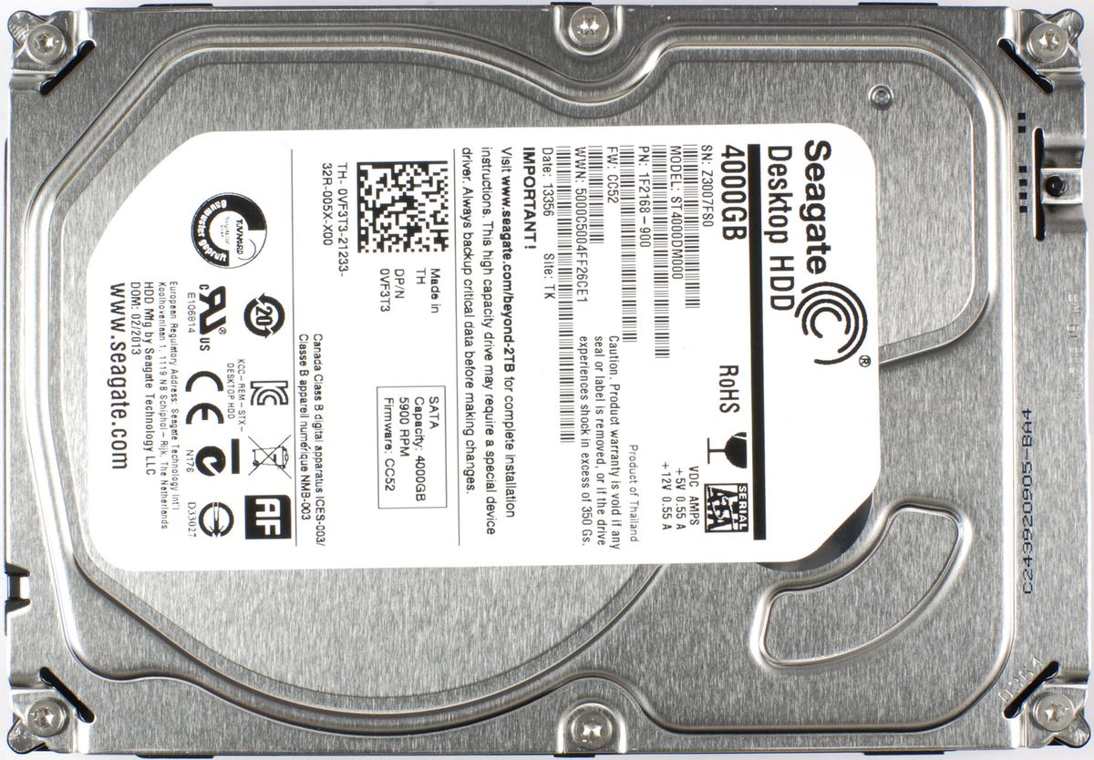 Technical Specifications And Benchmark System - Seagate Desktop HDD 4TB ...