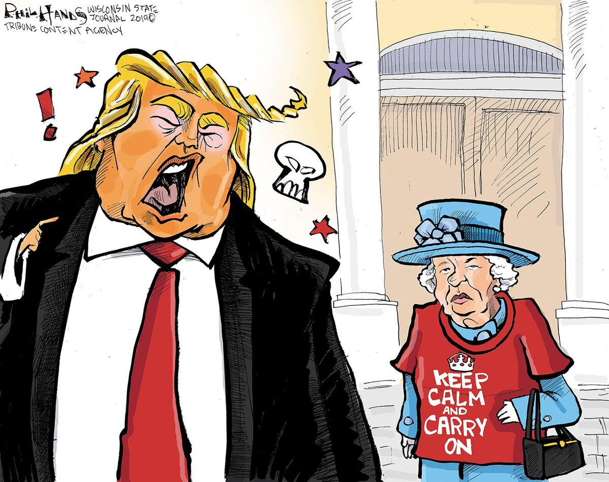 Political Cartoon U.S. Queen Elizabeth Trump England | The Week