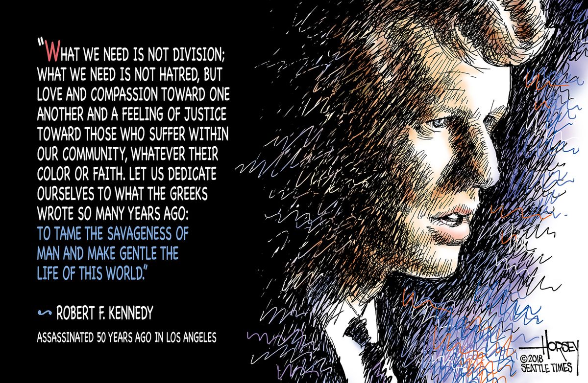 Editorial Cartoon U.S. Robert Kennedy assassination 50th anniversary ...