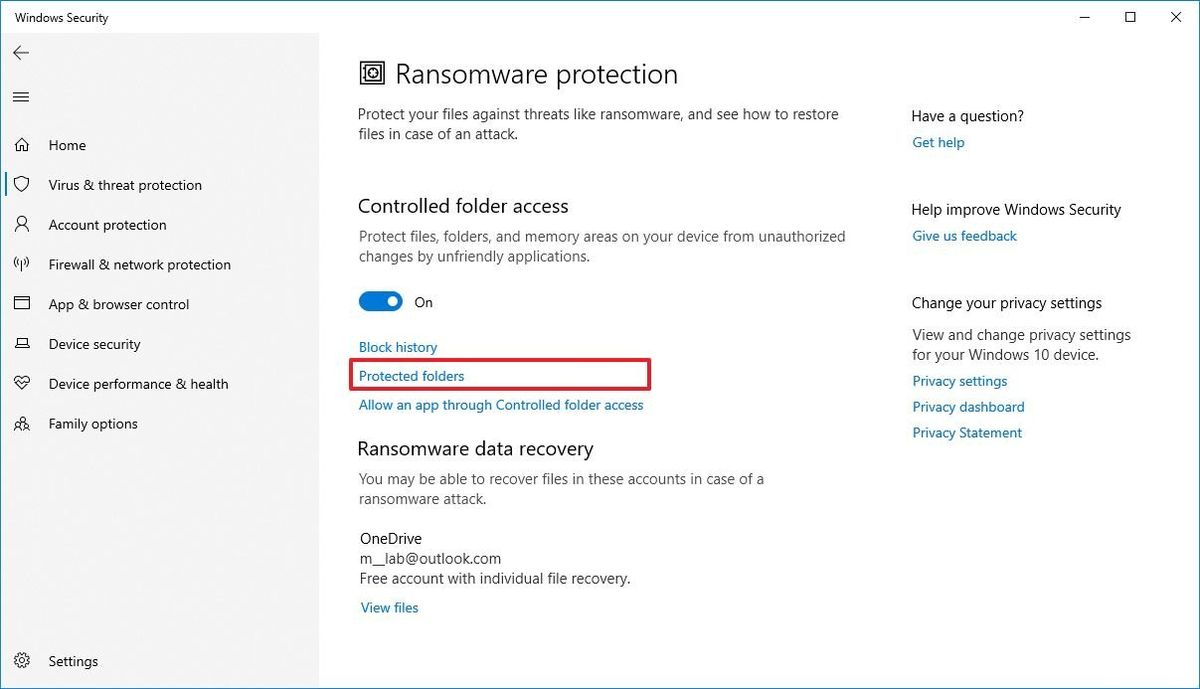 How to enable Controlled folder access to protect data from ransomware ...