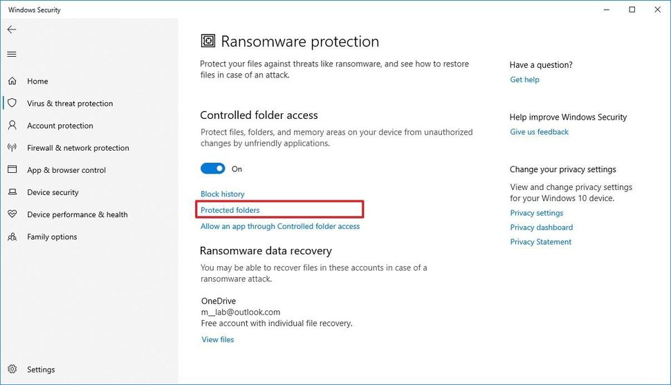 How to enable Controlled folder access to protect data from ransomware ...