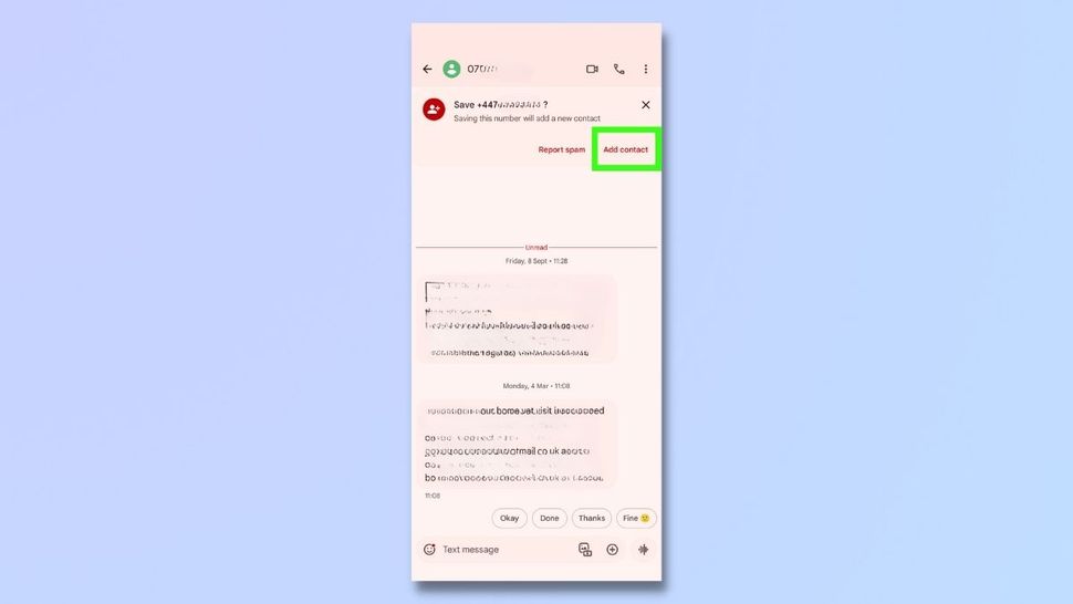 How to quickly create a new contact from messages on Android | TechRadar