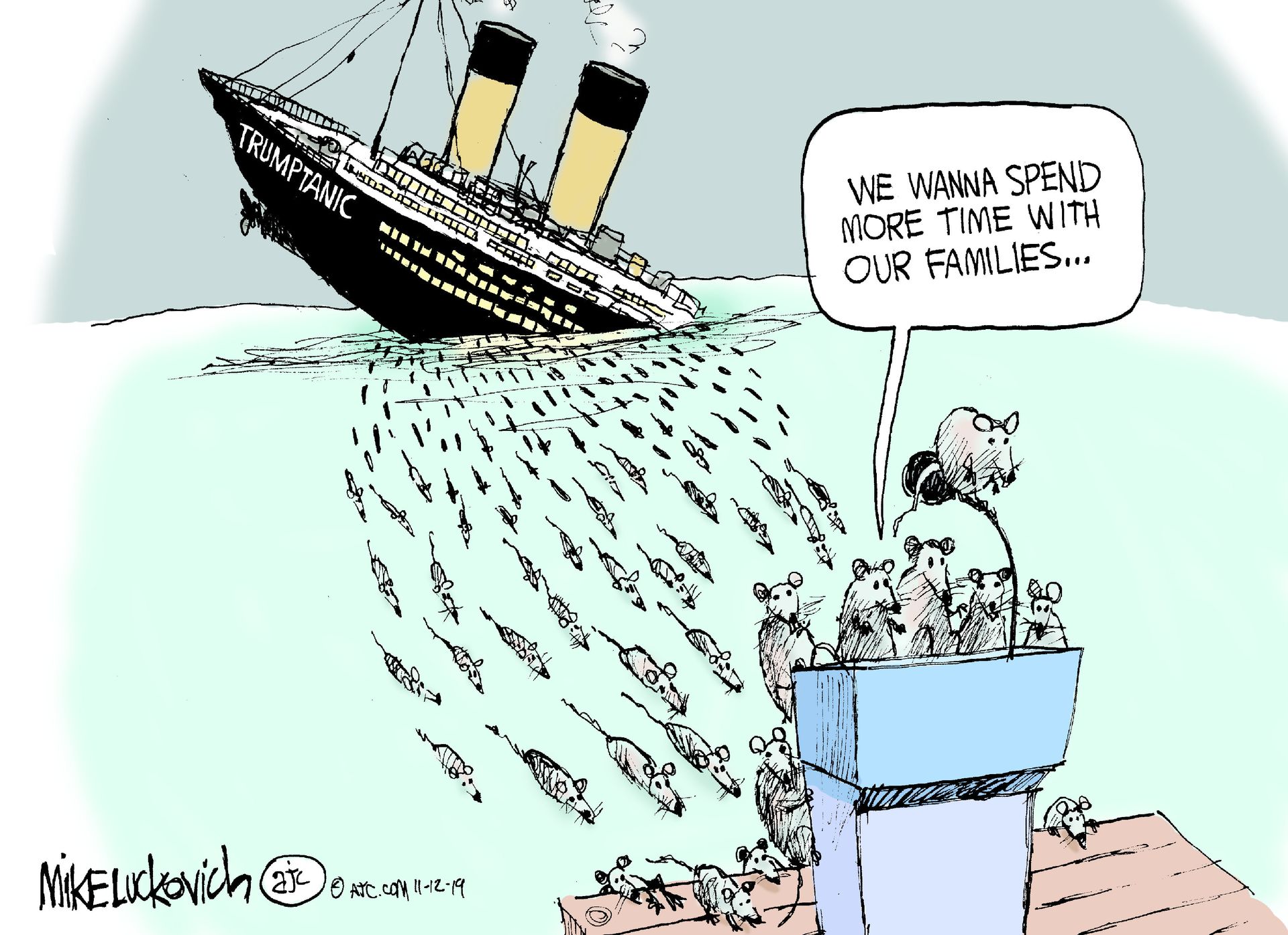Political Cartoon U.S. Trump Rats Flee Sinking Ship | The Week