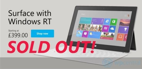 Now 32GB Surface without keyboard sells out in Canada and UK | Windows ...