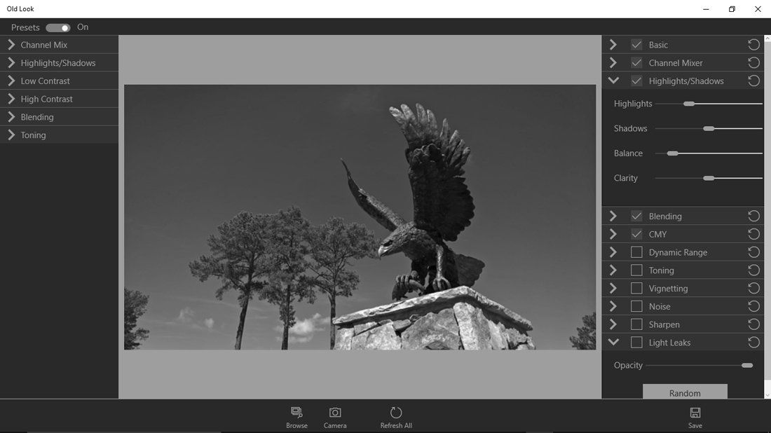 Old Look, an easy-to-use Black and White photography app for Windows 10 ...