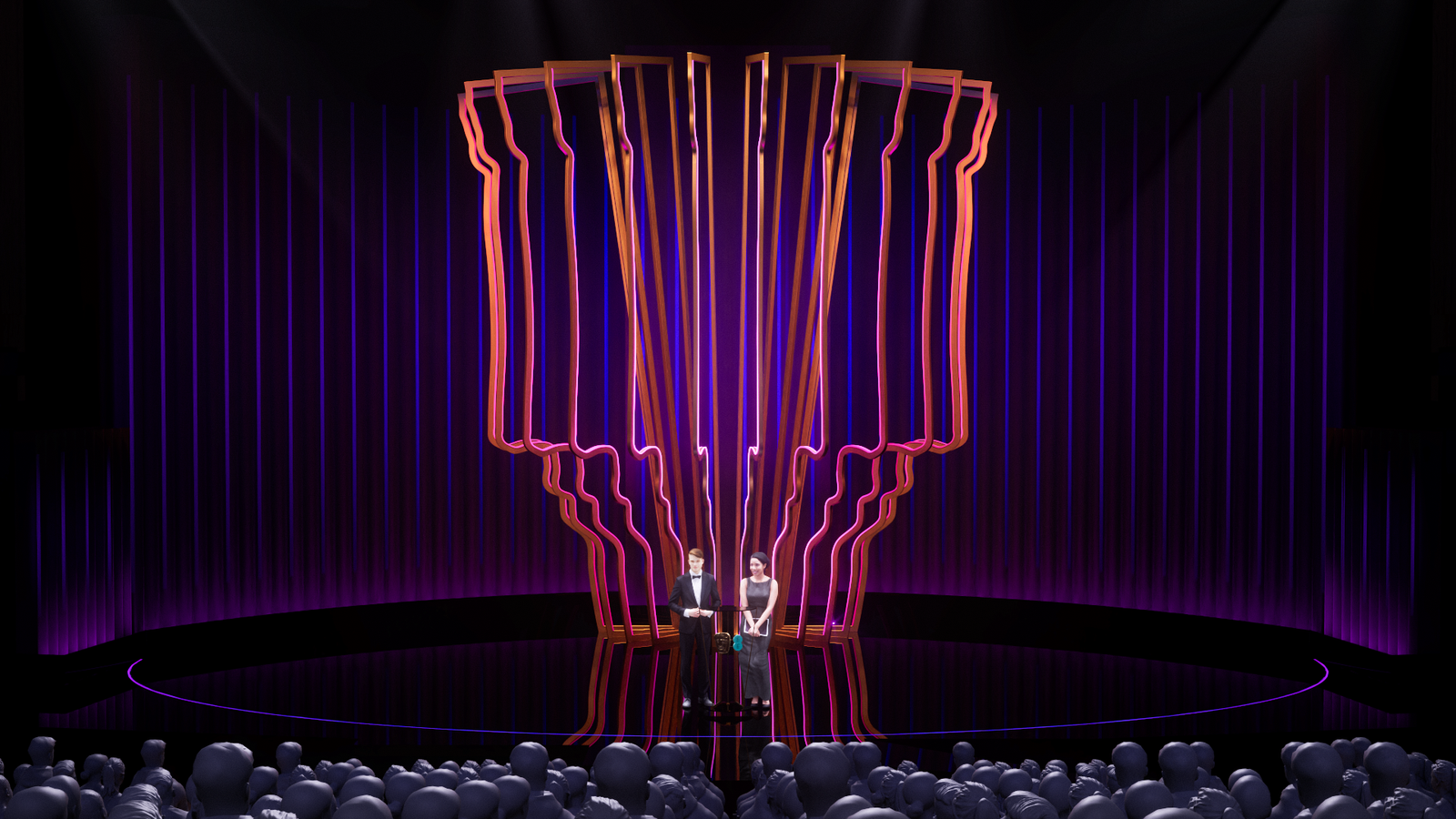BAFTA 2024 stage design nods to film history | Wallpaper