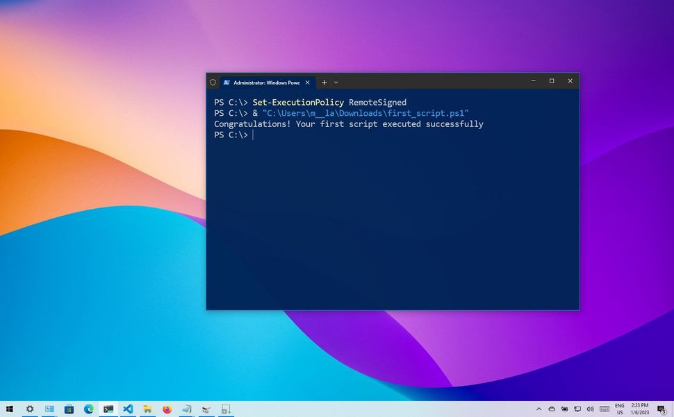 How To Create And Run A Powershell Script File On Windows 10 Windows Central