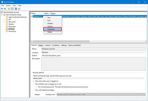 How to create an automated task using Task Scheduler on Windows 10 ...