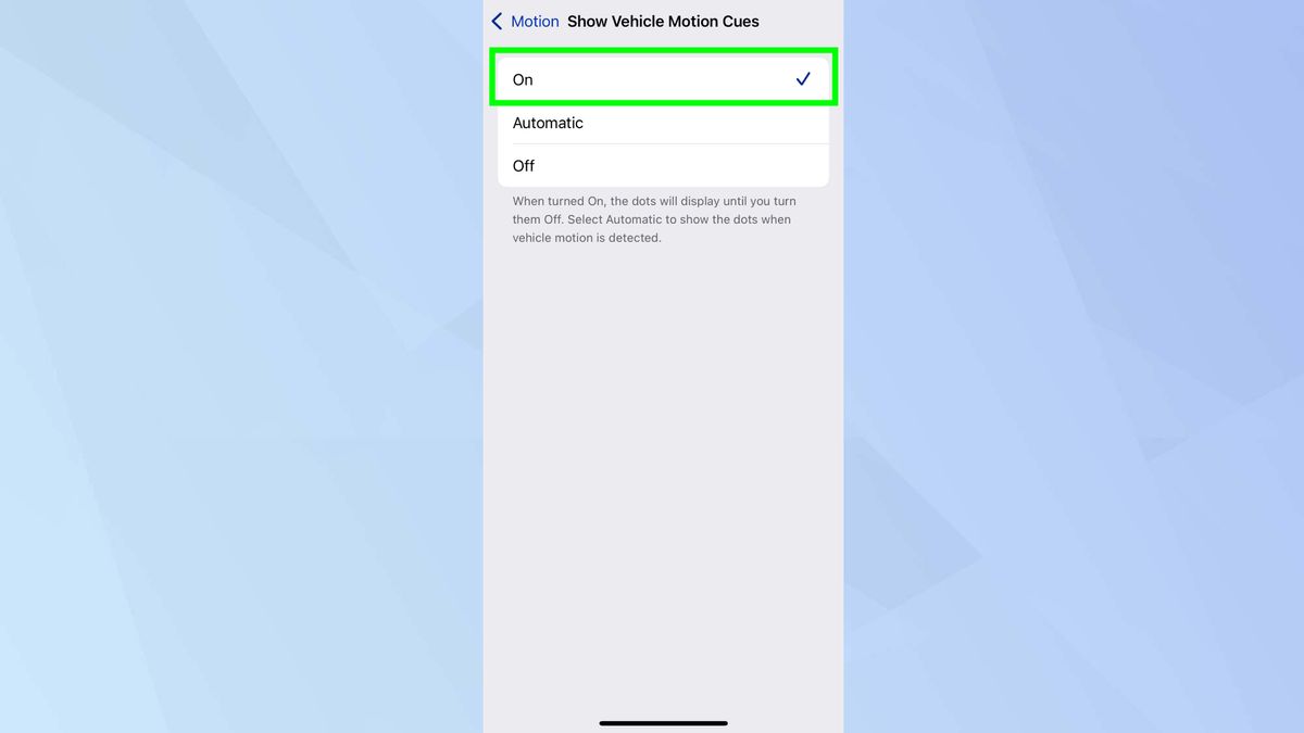 How to enable vehicle motion cues iOS 18 | Tom's Guide