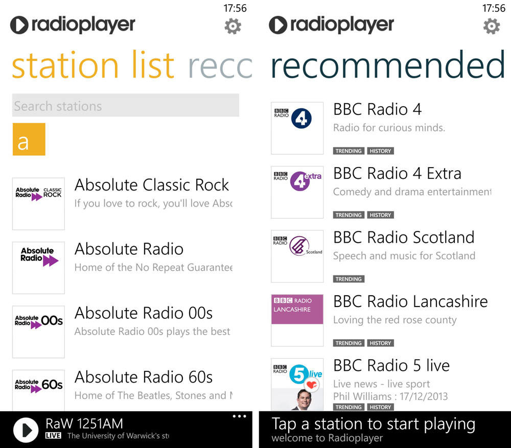 Listen to hundreds of UK radio stations with Radioplayer for Windows ...