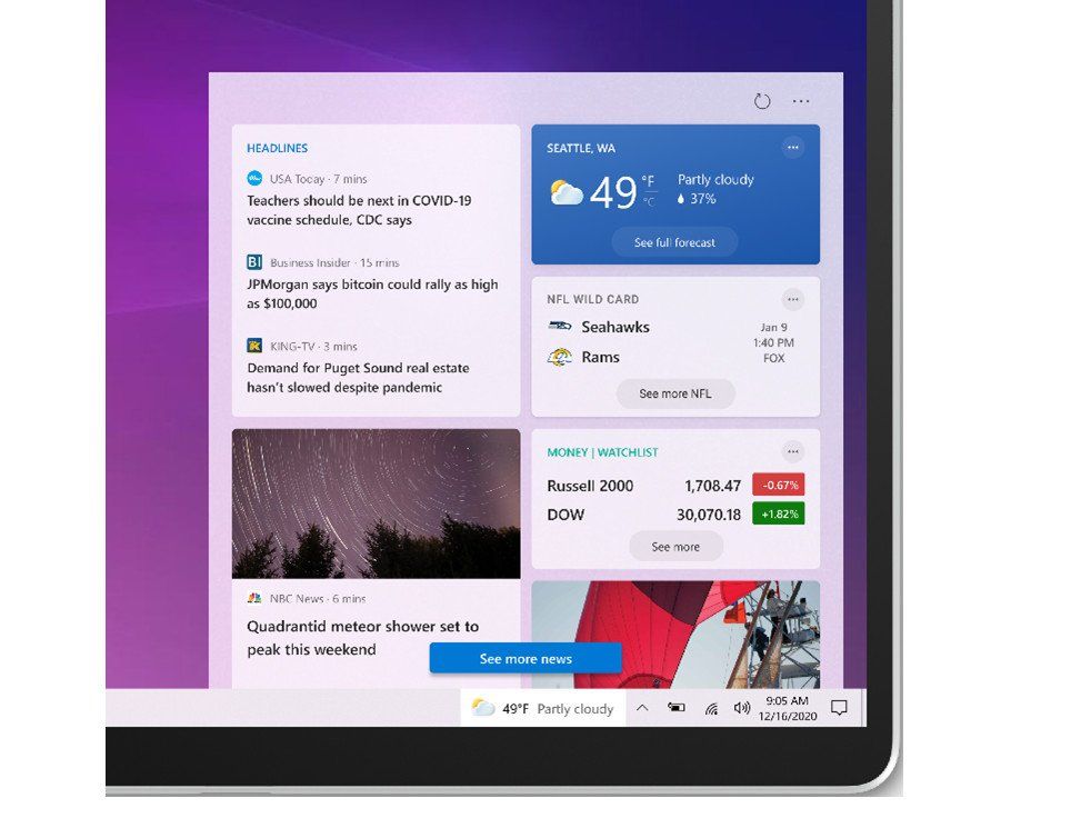 Microsoft is building a 'news and weather' widget into the taskbar on ...