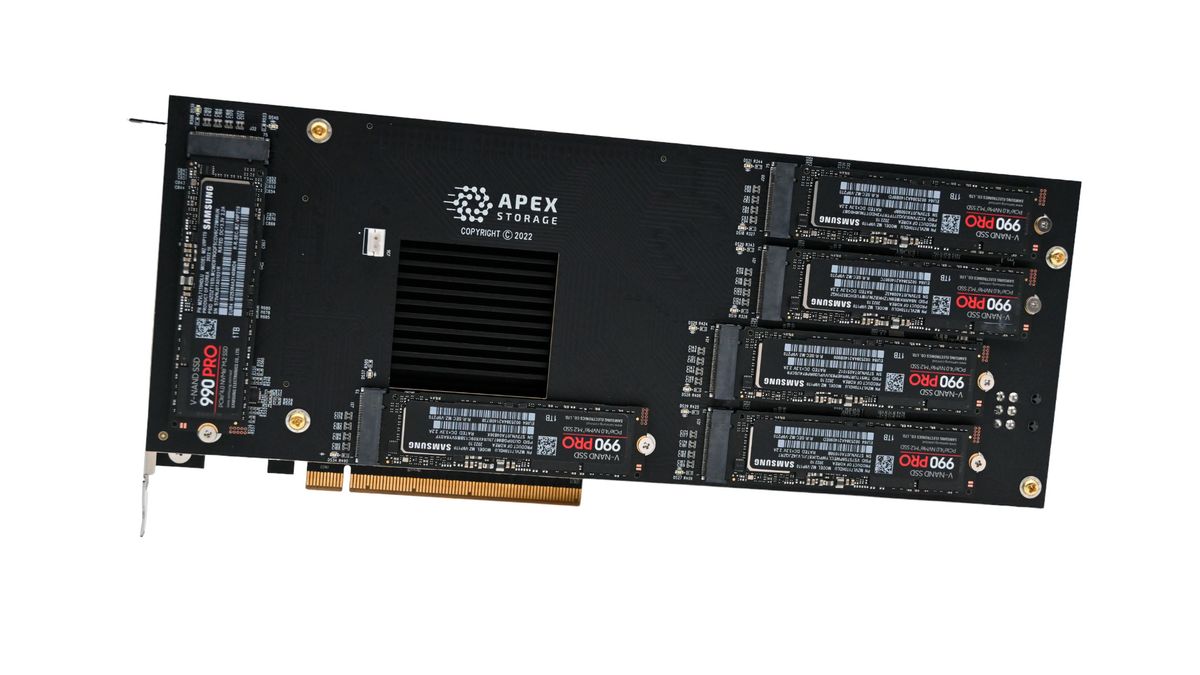 PCIe 4.0 Card Hosts 21 M.2 SSDs: Up To 168TB, 31 GB/s | Tom's Hardware