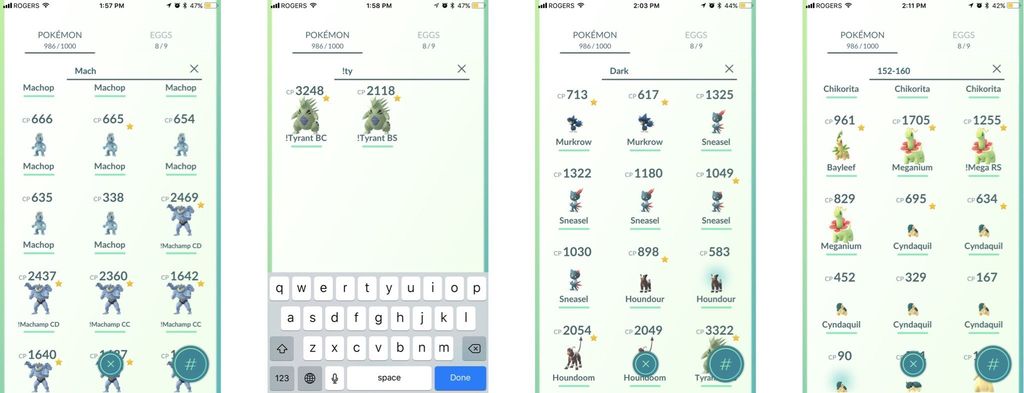 How to search your Pokémon Go collection — Complete list of all terms ...