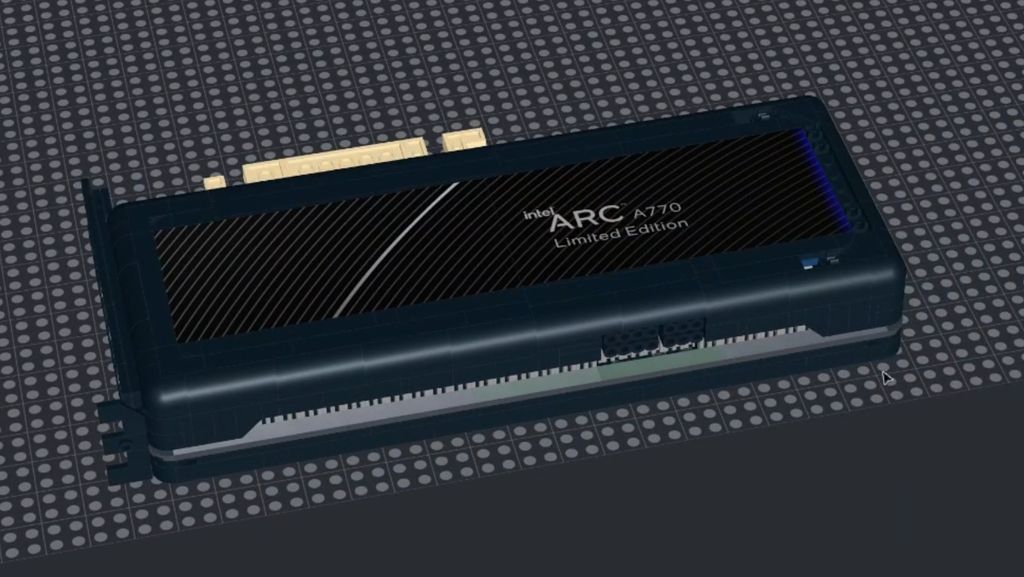 This Lego Intel Arc A750 GPU has a working fan made of meat cleavers ...