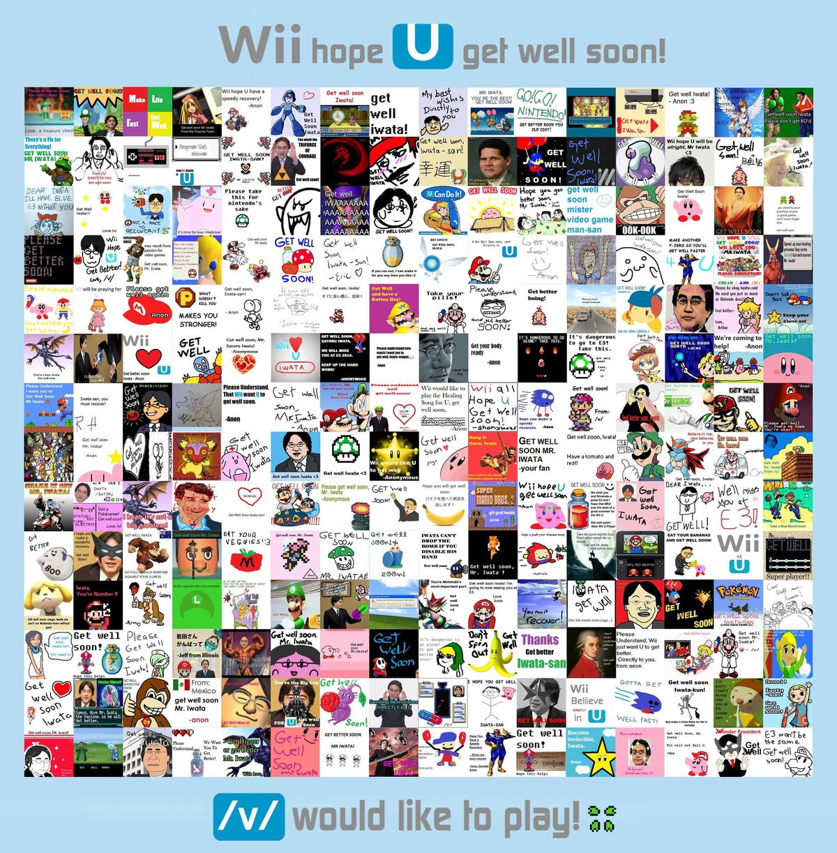 Nintendo's Satoru Iwata Gets A Giant Get Well Card From 4Chan | Cinemablend