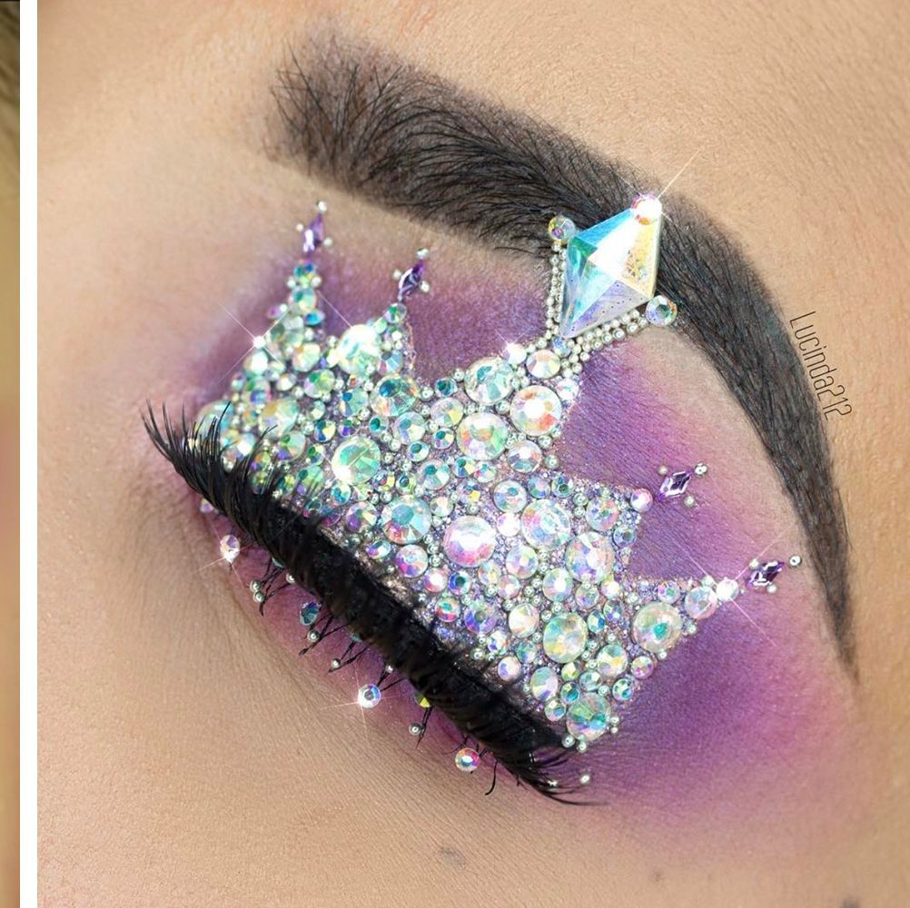 This Princess Crown Eye Makeup Video Is Everything - Glittery Jeweled ...