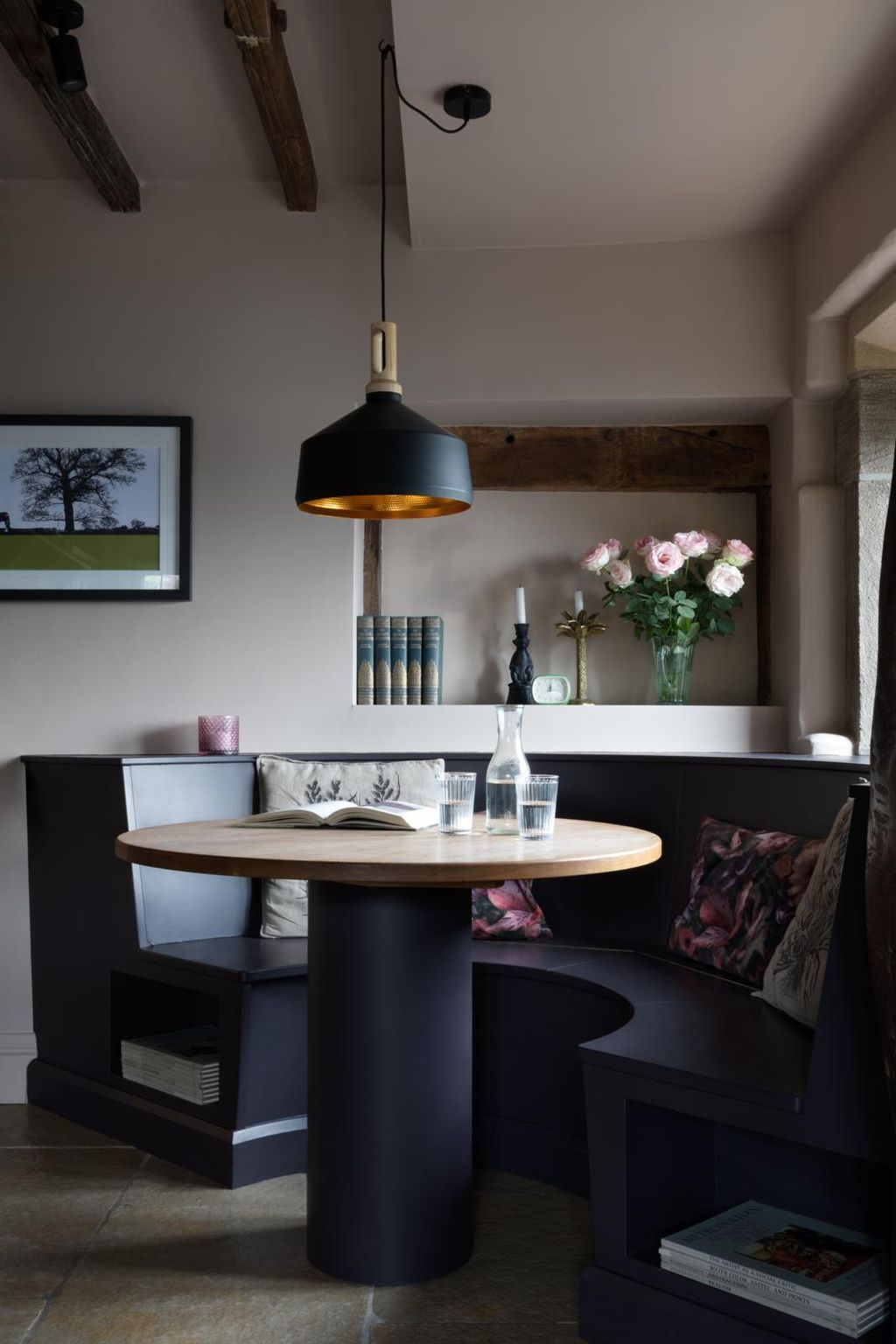 Explore this Yorkshire farmhouse kitchen with its colorful cabinetry ...